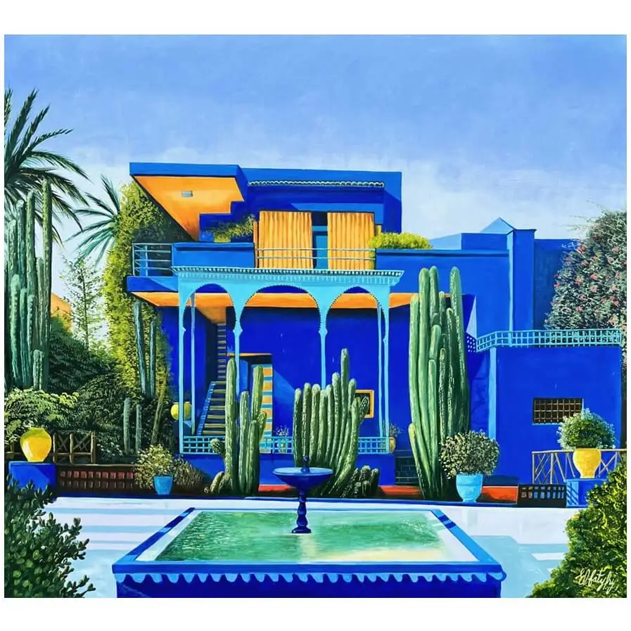 Tableau Jardin Majorelle – Peinture fait main